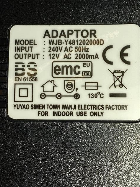 Replacement For 12v 1 0a 12va Ac Ac Adaptor Model Ce 23 1212 4 Fibre O Ac Adaptors R Us Ltd