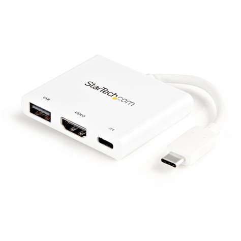 Startech Com Com USB C Multiport Adapter With HDMI 4K 1x USB 3 0PDMac WindowsWhite USB