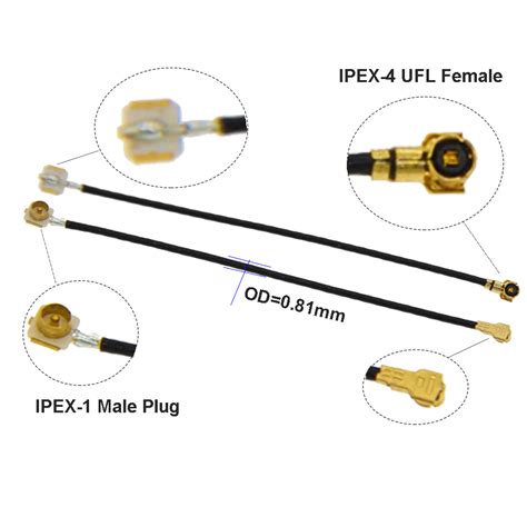 1pcs Ipex Cable Male Plug Ipex1 To Ipex4 Mhf4 U Fl Ipx Female Jack Connector Rf0 81 Coaxial