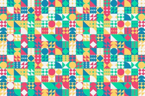 Premium Vector Colorful Geometric Shape Mosaic Pattern Background