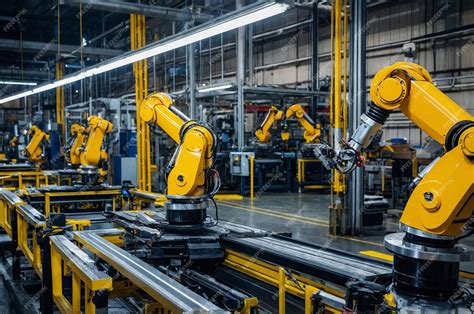 Automated Robots Enhancing Production Speed And Quality In Factories Premium Ai Generated Image