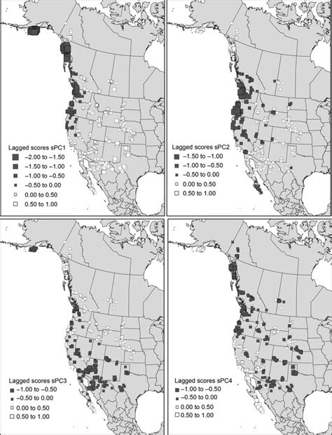 Plots Showing Lagged Spatial Principal Components Analysis Spca