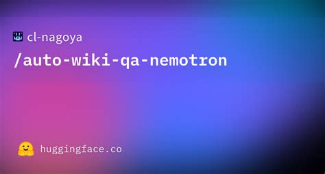 cl nagoya auto wiki qa nemotron · datasets at hugging face