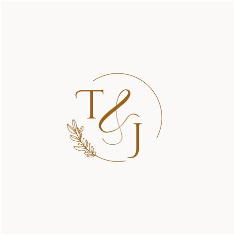 Tj Initial Wedding Monogram Logo 10255199 Vector Art At Vecteezy