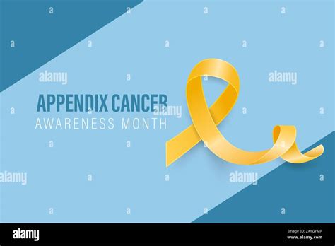 Appendix Cancer Awareness Month Banner August Card Or Placard With
