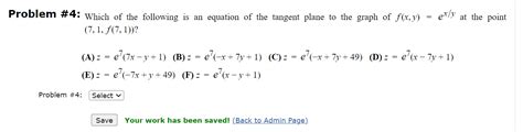 Solved Which Of The Following Is An Equation Of The Tangent Chegg