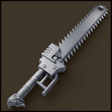 Archivo Stl Gratis Chainsword 3d Model Warhammer 40k Cosplay Weapon ⚔
