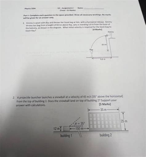 Part 1 Complete Each Question In The Space Provided