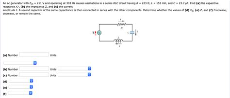 Solved An Ac Generator With Em 211 V And Operating At 393