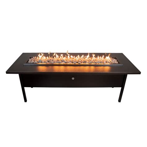The Outdoor Plus Rectangular Metal Seashore Powder Coat Fire Table Fire Pits And Patio Heaters