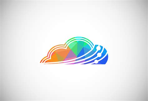Polygonal Low Poly Cloud Computing Logo Colorful Abstract Triangles Style Cloud Icon 20385668