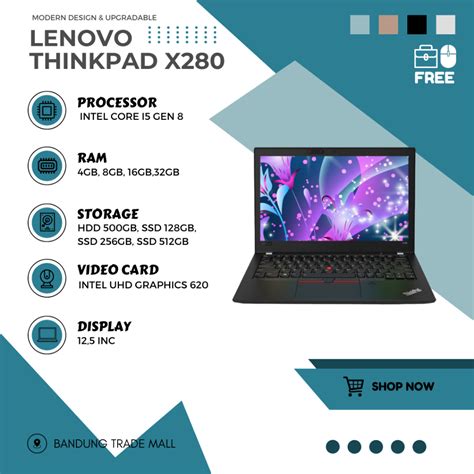Jual Laptop Murah Lenovo ThinkPad X240 X250 X260 X270 X280 Core I5 Ram 16Gb SSD 512Gb Mulus