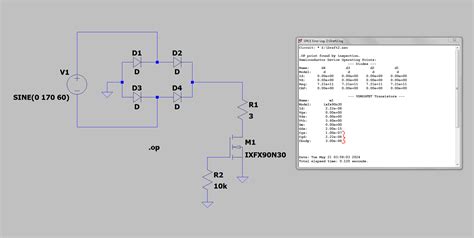 Strange Pulldown Resistor Behavior With Power Mosfet And Full Wave Rectifier In Ltspice