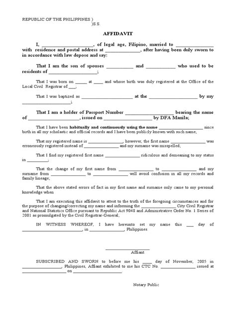 Affidavit To Correct Name Pdf Affidavit Civil Law Common Law