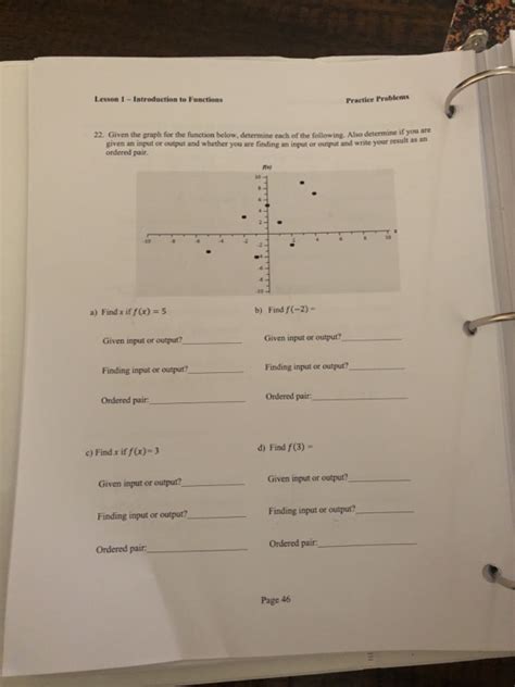 Solved Lesson 1 Introduction To Functions Practice Problems
