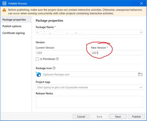 Publish Package Giving Error Package Already Exist Orchestrator