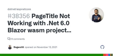 Pagetitle Not Working With Net 60 Blazor Wasm Project Migrated From Net 50 · Issue 38356