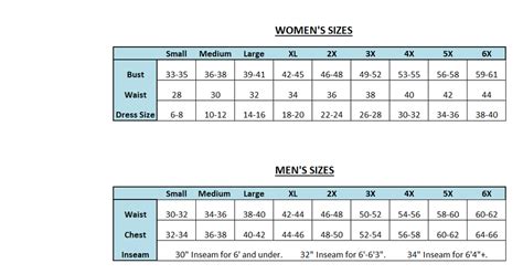 Sizing Chart For Adaptive Clothing Resident Essentials