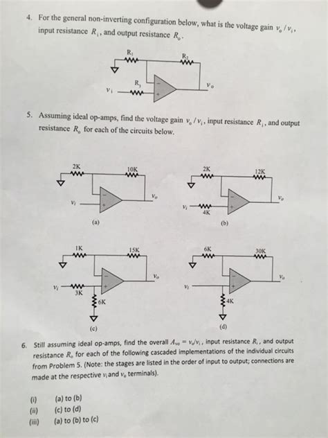 Solved For The General Non Inverting Configuration Below Chegg Com
