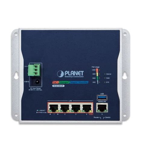 WGR P Planet Industrial Wall Mount Gigabit Router With Port At PoE EQL Networks