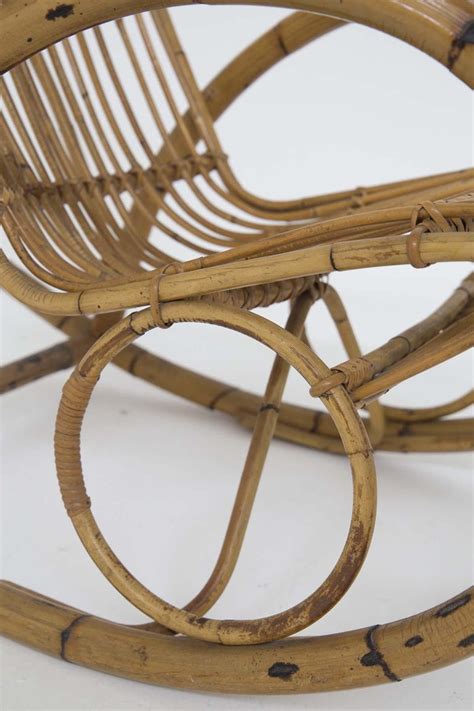 Italian Vintage Bamboo Rocking Chair 1950s For Sale At 1stdibs