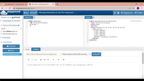 4 1 mux verilog code in behavioral modeling eda playground youtube