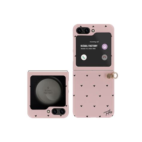 비주얼팩토리 미니하트 연핑크 하드 Z플립6 5 4 3 핸드폰케이스 남자 여자 친구 생일 선물 우정 기념일 커플케이스