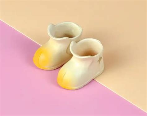 Cute White Ankle Rubber Rain Shoes 23mm Doll Peddlar