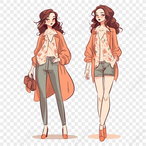 패션 모델 벡터클립 아트만화상표 Png 일러스트 무료 다운로드 Lovepik
