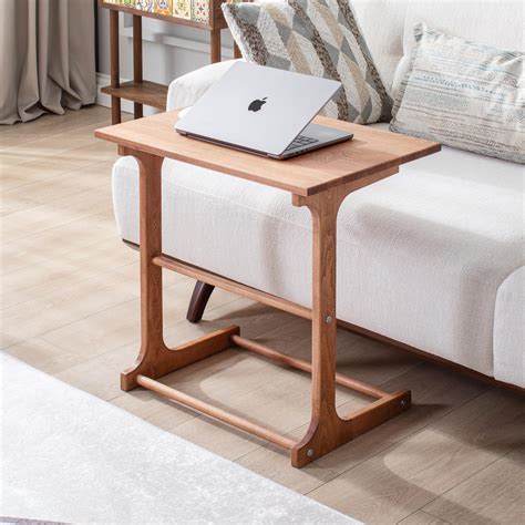 C Shaped Side Table Laptop Table Nesting Table Tv Tray Table Wooden End Table Work Table