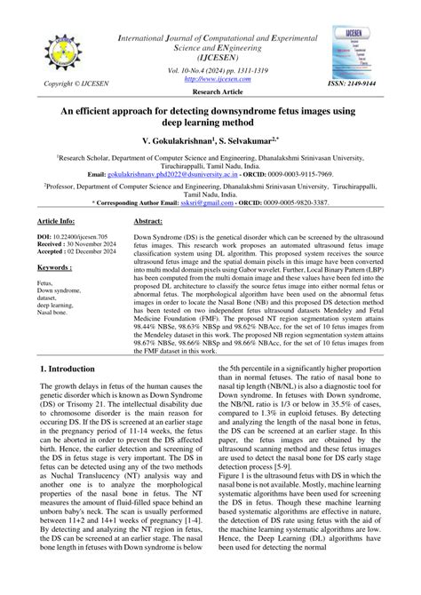 Pdf An Efficient Approach For Detecting Downsyndrome Fetus Images Using Deep Learning Method