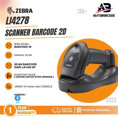 Jual Zebra Symbol Li 4278 Rs232 Scanner Barcode 1d Wireless Scan Kasir