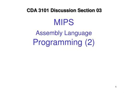PPT - MIPS Assembly Language Programming (2) PowerPoint Presentation, free download - ID:6632801