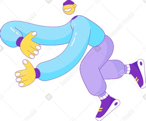 Man Hugging Something Illustration In PNG SVG