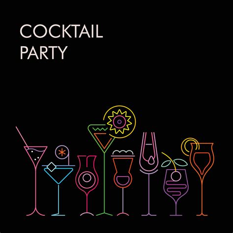 Cocktail Party Neon Background 11134528 Vector Art At Vecteezy