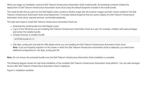 Installation Workflow Dell Telecom Infrastructure Automation Suite 21 Installation And