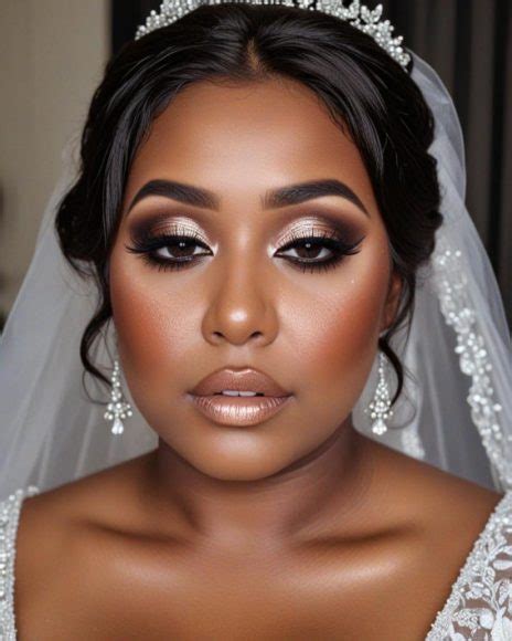 35 Stunning Bridal Makeup Looks For Dark Skin Golden Luxe Glam Chubby