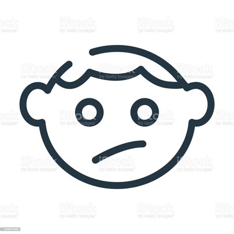 회의적인 미소 얇은 라인 아이콘 사용자 인터페이스 개념 격리 윤곽선 사인에서 미소 표현 선형 아이콘 웹 디자인 및 앱에 대한
