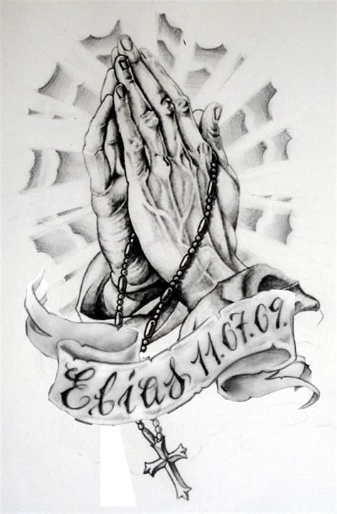 Praying Hands Tattoo Design By Themangaline Cross And Praying Hands