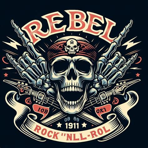 Best 13 This Dynamic And Bold Rock And Roll Band Logo Features A
