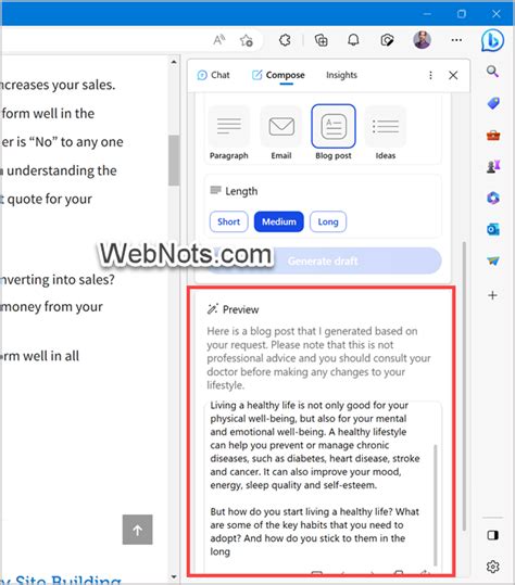 how to chat compose email and generate blog post with bing ai copilot