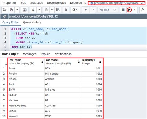 Postgresql Subquery Online Tutorials Library List