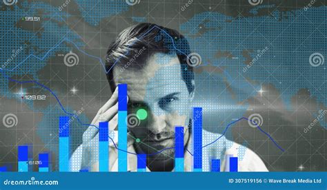 Image Of Digital Interface With Icons And Data Processing Stock