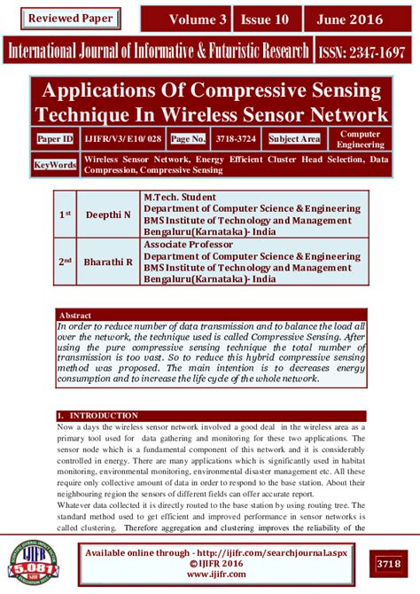 Pdf Applications Of Compressive Sensing Technique In Wireless Sensor Network