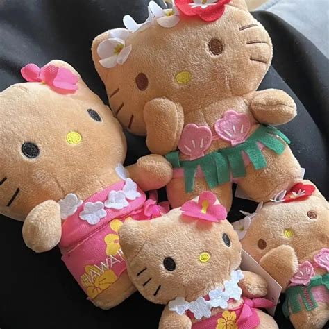 10 20cm Brown Hello Kitty Hawaiian Collection Cute Stuffed Animal Plush