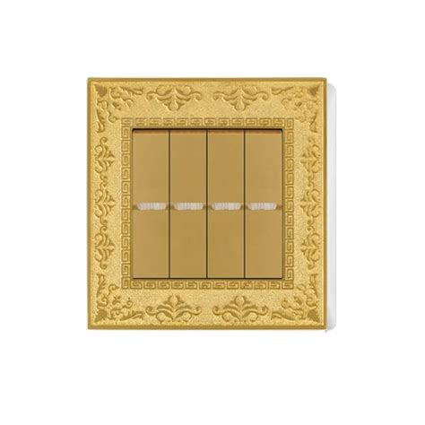 Aulmo Electric Switch Uk Standard New Design Zinc Alloy Luxurious 4 Gang 2 Way Wall Switch