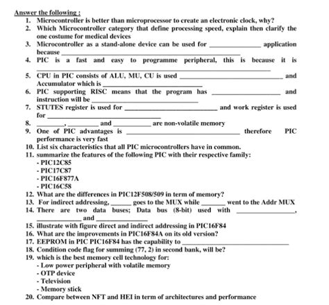 Solved Answer The Following Microcontroller Is Better Chegg Com