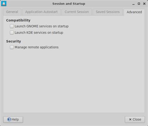 Xfcexfce4 Sessionpreferences Xfce Docs