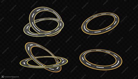 구불 구불 한 순환 도로 고속도로 고립 된 3d 일러스트 세트 프리미엄 Psd 파일