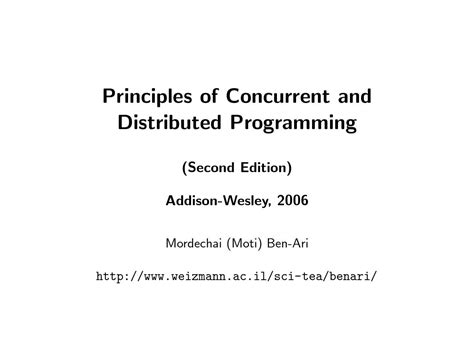 principles of concurrent and distributed programming word文档在线阅读与下载 无忧文档